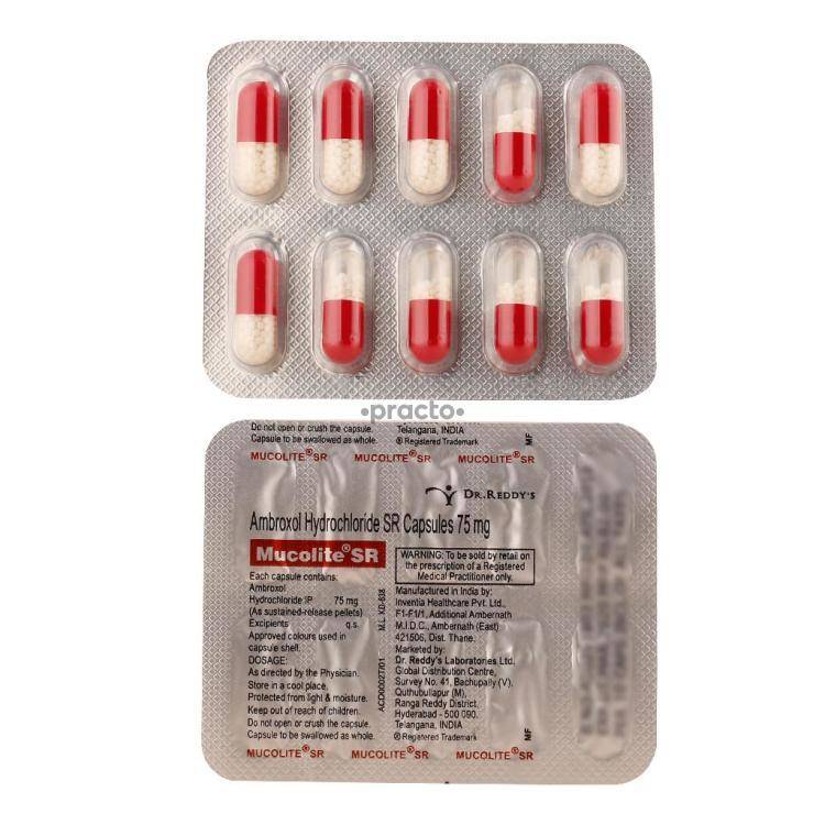 Mucolite 75 mg Capsule SR - Uses, Dosage, Side Effects, Price, Composition | Practo