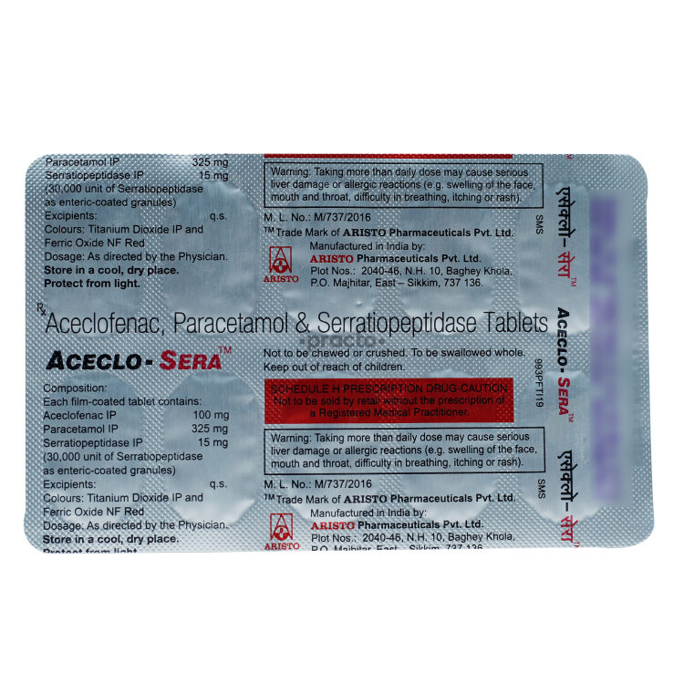 Aceclo-Sera Tablet - Uses, Dosage, Side Effects, Price, Composition ...