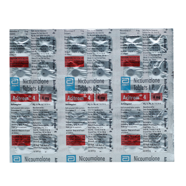 Acitrom 4 mg Tablet - Uses, Dosage, Side Effects, Price, Composition ...