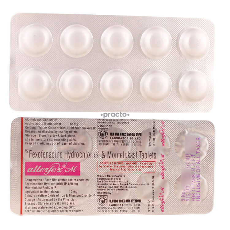 ALLERFEX-M TABLET - Uses, Dosage, Side Effects, Price, Composition | Practo