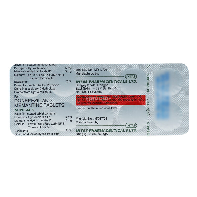Alzil-M 5 Tablet - Uses, Dosage, Side Effects, Price, Composition | Practo