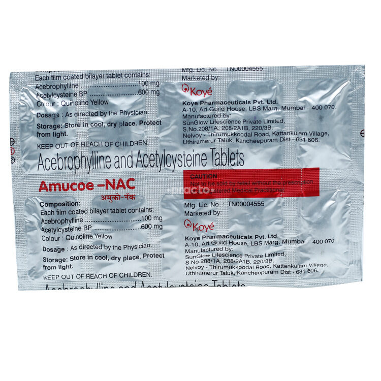 Amucoe-NAC Tablet - Uses, Dosage, Side Effects, Price, Composition | Practo