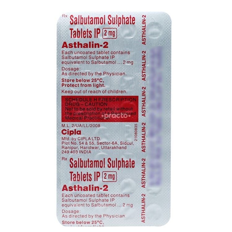 Asthalin 2 mg Tablet - Uses, Dosage, Side Effects, Price, Composition ...