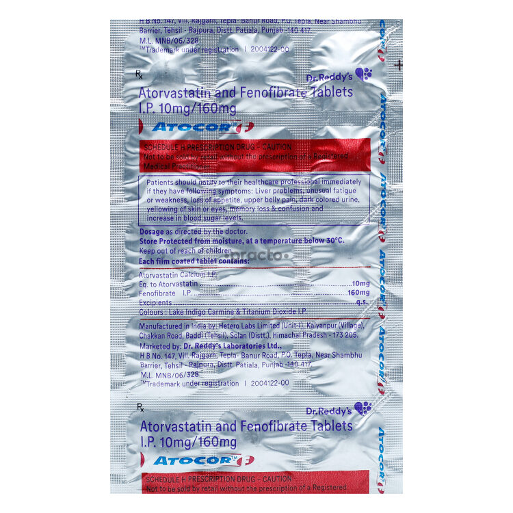 Atocor F Tablet - Uses, Dosage, Side Effects, Price, Composition | Practo
