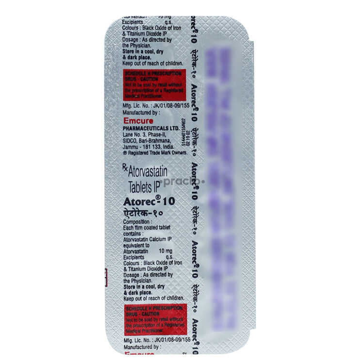 Atorec 10 MG Tablet - Uses, Dosage, Side Effects, Price, Composition ...