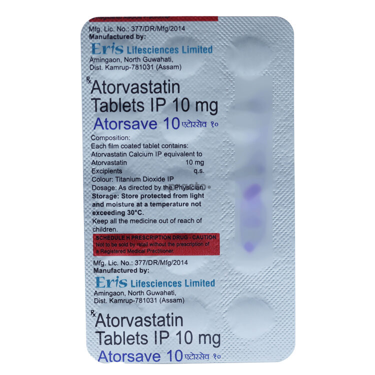 Atorsave 10 MG Tablet - Uses, Dosage, Side Effects, Price, Composition ...