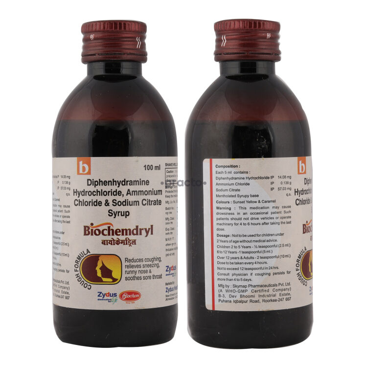 Biochemdryl Syrup - Uses, Dosage, Side Effects, Price, Composition | Practo