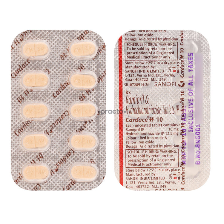 Cardace H (12.5/10 mg) Tablet - Uses, Dosage, Side Effects, Price ...