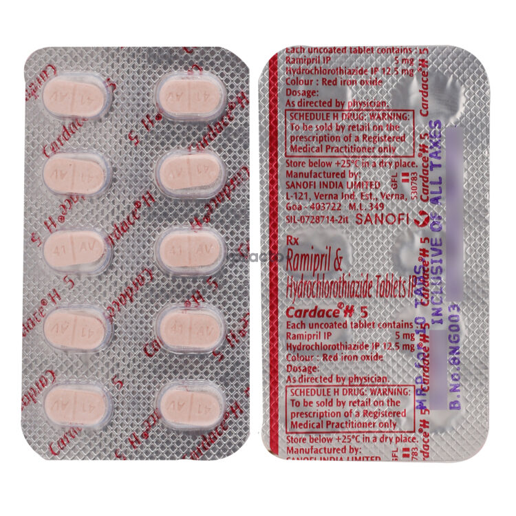 Cardace H (12.5/5 mg) Tablet - Uses, Dosage, Side Effects, Price ...