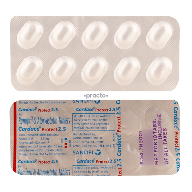 Cardace Protect (2.5/10 mg) Tablet - Uses, Dosage, Side Effects, Price ...