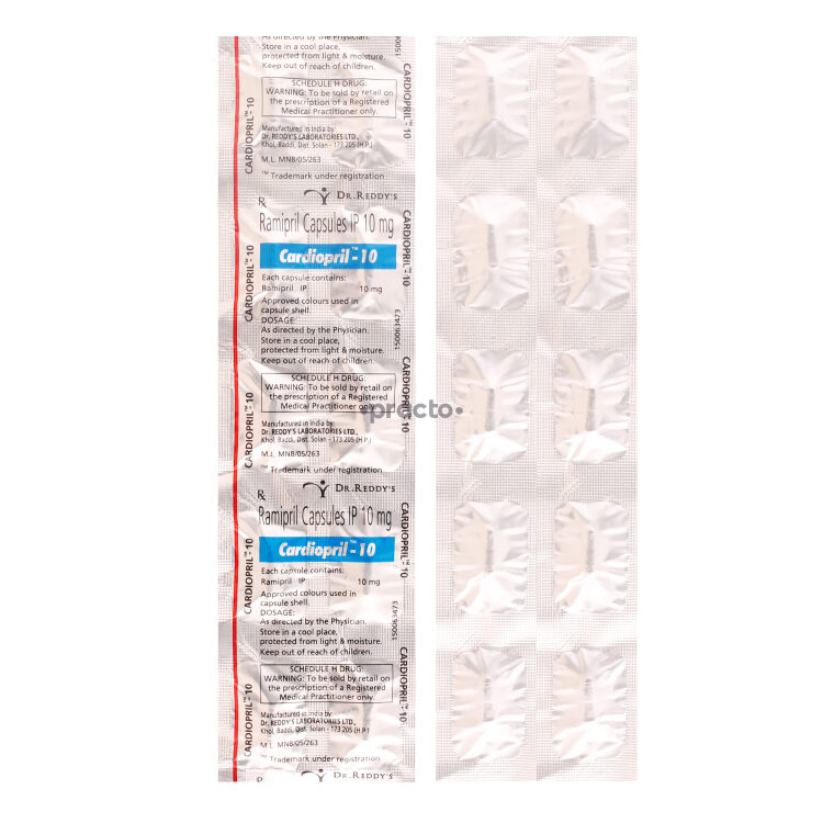 Cardiopril 10 MG Capsule - Uses, Dosage, Side Effects, Price ...