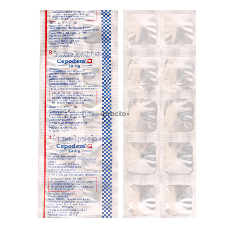 Cepodem 50 MG Tablet DT - Uses, Dosage, Side Effects, Price ...