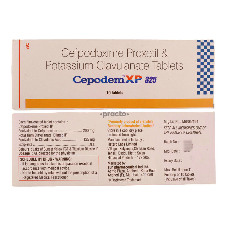 Cepodem Xp (200/125 mg) Tablet - Uses, Dosage, Side Effects, Price ...