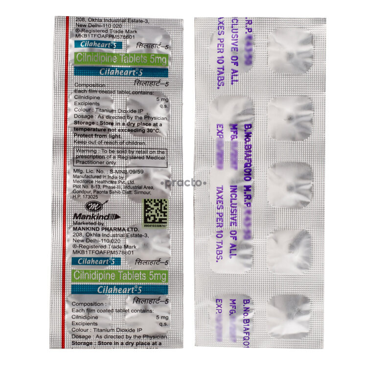 Cilaheart 5 MG Tablet - Uses, Dosage, Side Effects, Price, Composition | Practo