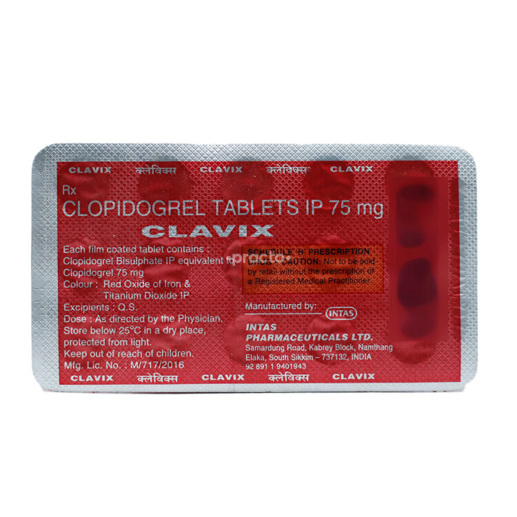 Clavix 75 MG Tablet - Uses, Dosage, Side Effects, Price, Composition ...