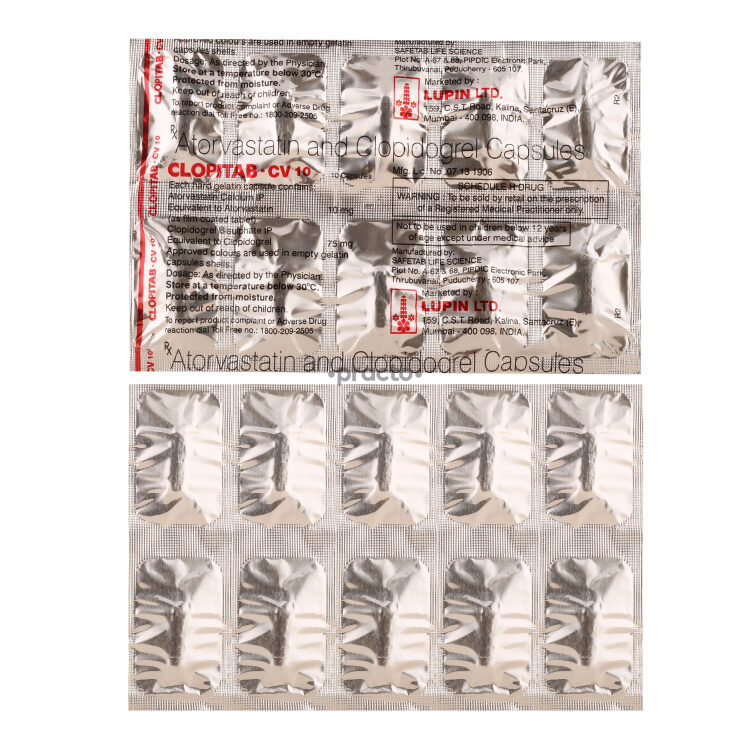 Clopitab CV 10 Capsule - Uses, Dosage, Side Effects, Price, Composition ...