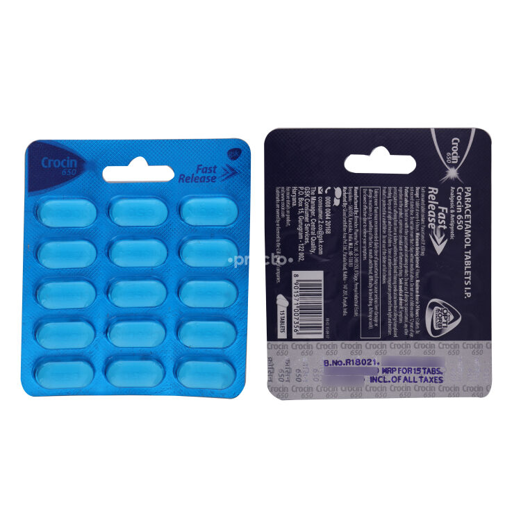 Crocin 650 MG Tablet - Uses, Dosage, Side Effects, Price, Composition ...