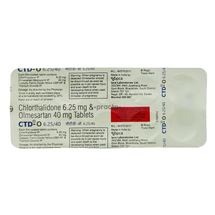CTD-O 6.25/40 Tablet - Uses, Dosage, Side Effects, Price, Composition | Practo