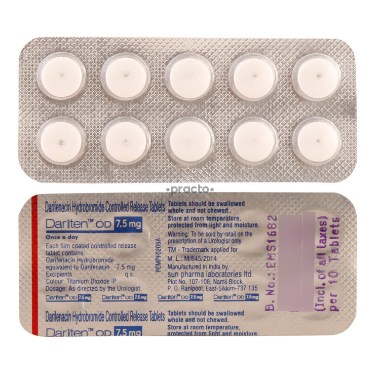 Dariten OD 7.5 mg Tablet - Uses, Dosage, Side Effects, Price, Composition | Practo