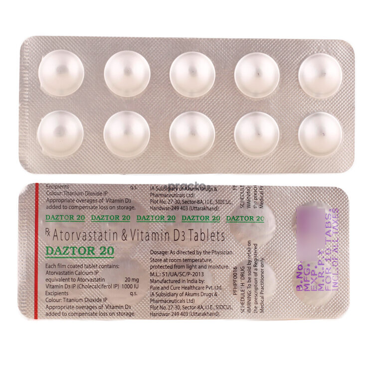 Daztor 20 Tablet - Uses, Dosage, Side Effects, Price, Composition | Practo