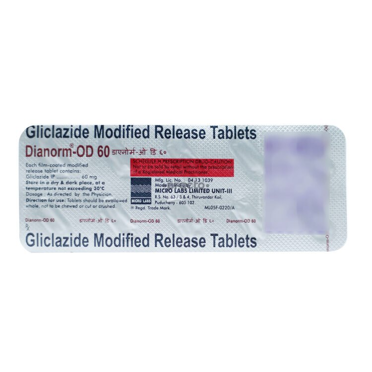 Dianorm-OD 60 Tablet - Uses, Dosage, Side Effects, Price, Composition | Practo