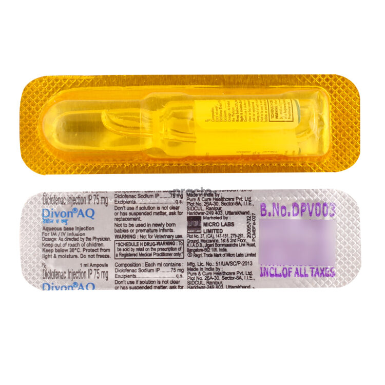 Divon Aq 75 MG Injection - Uses, Dosage, Side Effects, Price ...