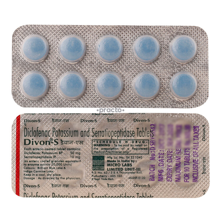 Divon S (50/10 mg) Tablet - Uses, Dosage, Side Effects, Price ...