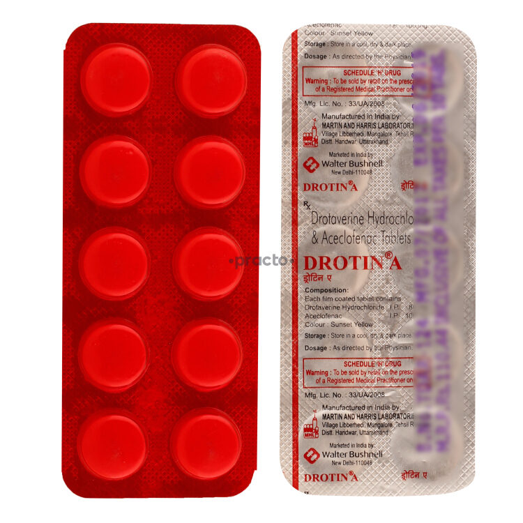 Drotin A (100/80 mg) Tablet - Uses, Dosage, Side Effects, Price ...