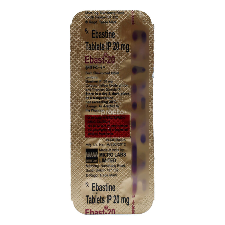 Ebast 20 Tablet - Uses, Dosage, Side Effects, Price, Composition | Practo