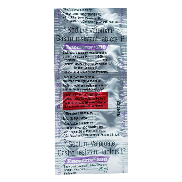 Encorate 300 MG Tablet - Uses, Dosage, Side Effects, Price, Composition ...