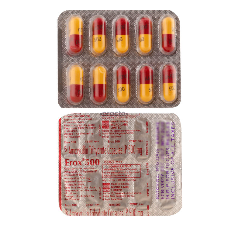 Erox 500 MG Capsule - Uses, Dosage, Side Effects, Price, Composition ...