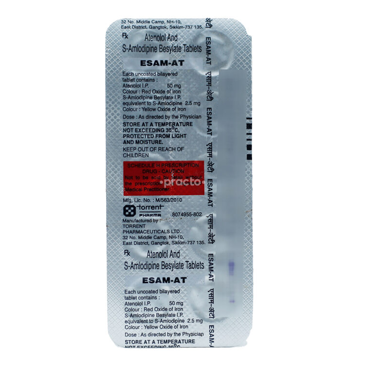 Esam At (2.5/50 mg) Tablet - Uses, Dosage, Side Effects, Price ...