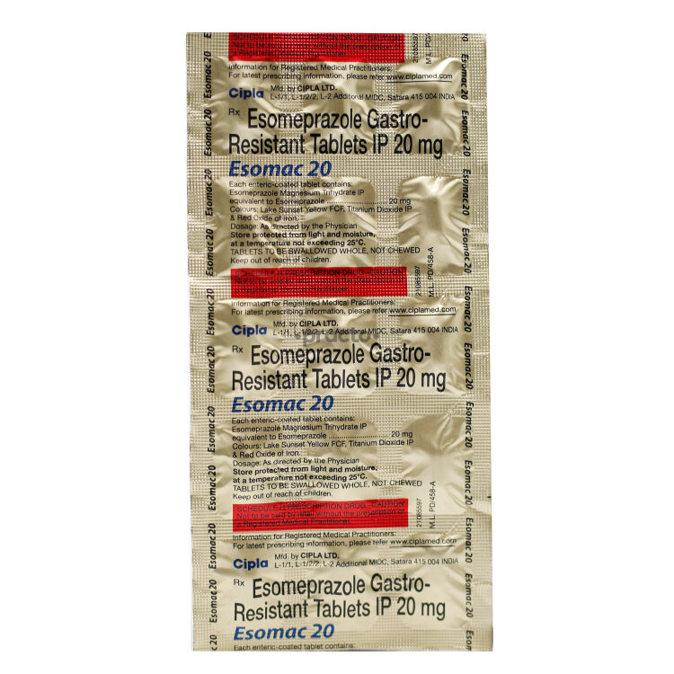 Esomac 20 MG Tablet - Uses, Dosage, Side Effects, Price, Composition ...