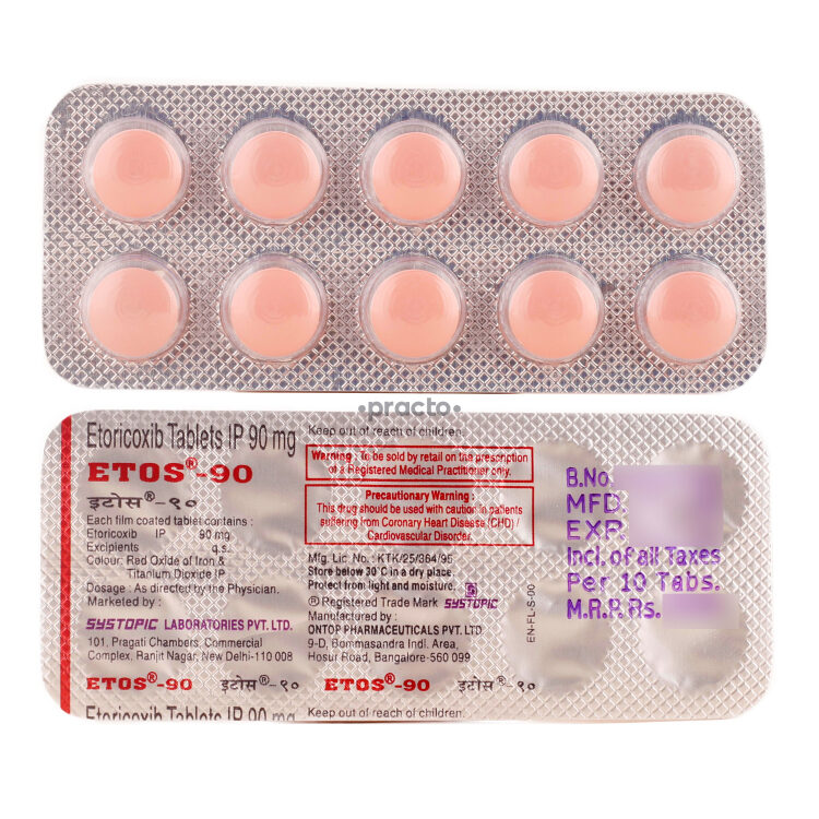 Etos 90 MG Tablet - Uses, Dosage, Side Effects, Price, Composition | Practo