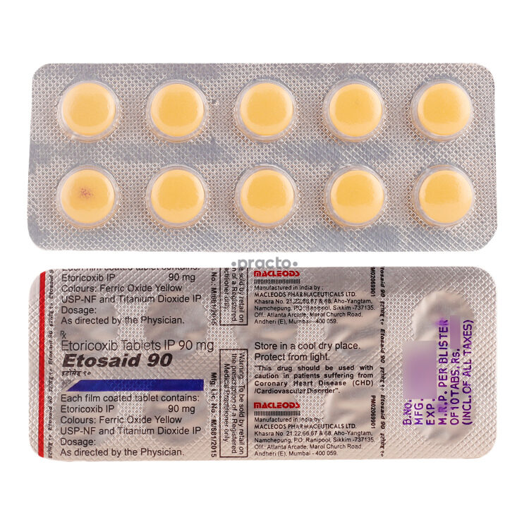 Etosaid 90 MG Tablet - Uses, Dosage, Side Effects, Price, Composition ...