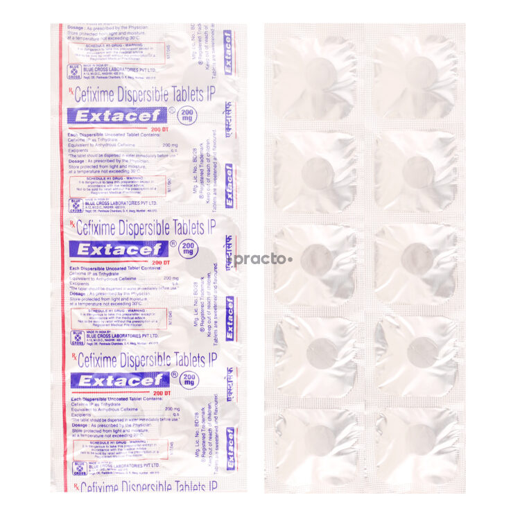Extacef 200 MG Tablet DT - Uses, Dosage, Side Effects, Price ...