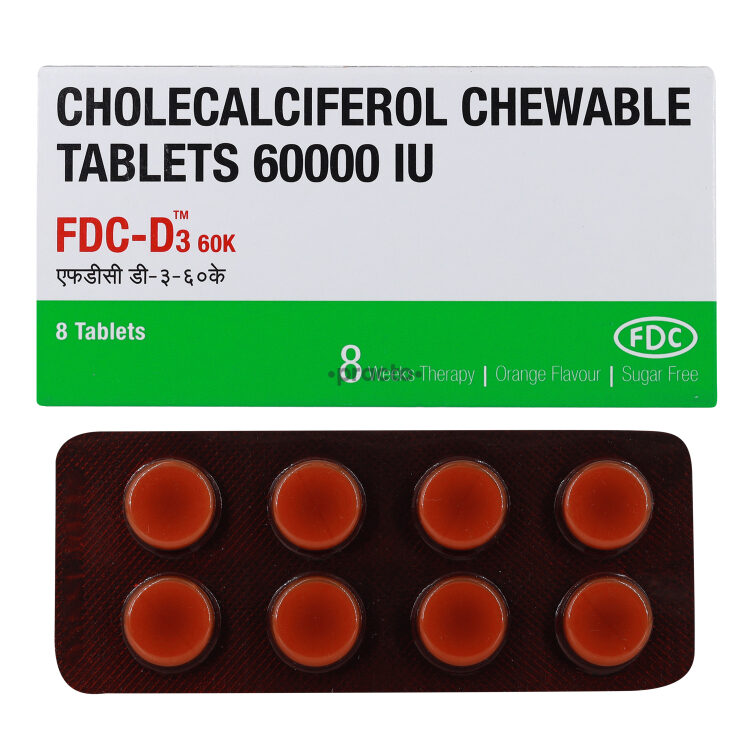 FDC D3 60k Tablet - Uses, Dosage, Side Effects, Price, Composition | Practo