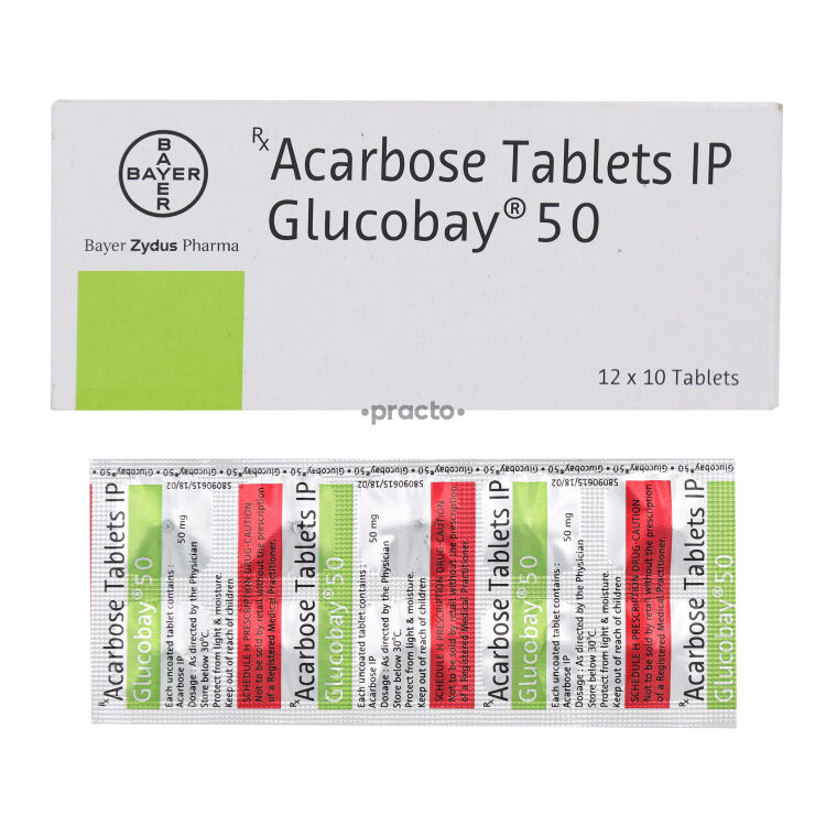 Glucobay 50 MG Tablet - Uses, Dosage, Side Effects, Price, Composition ...
