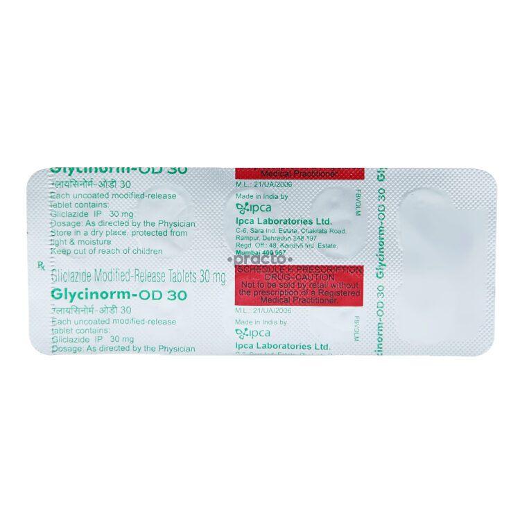 GLYCINORM-OD 30 TABLET - Uses, Dosage, Side Effects, Price, Composition | Practo