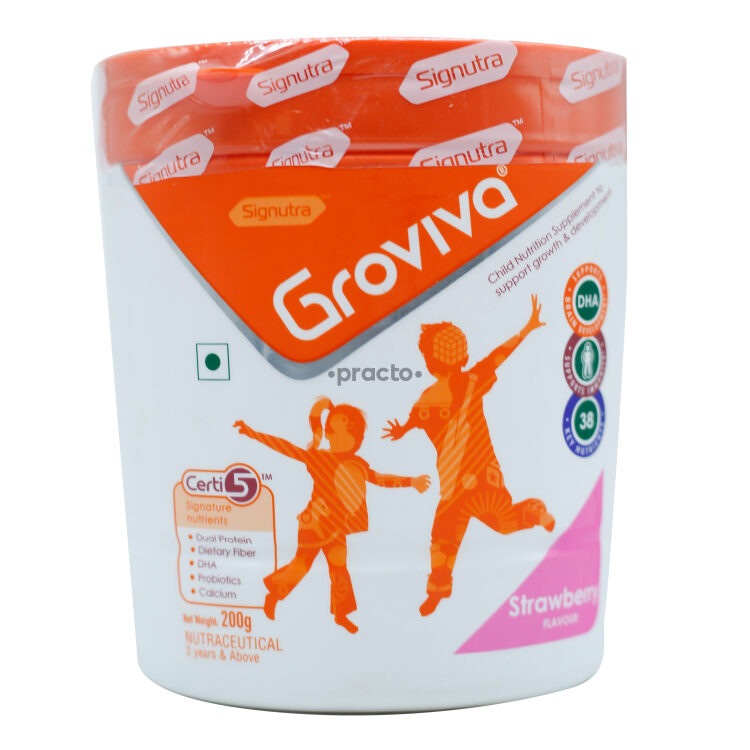 Modi Mundi Pharma Pvt. Ltd. Groviva Powder Strawberry 200 gm - Buy ...