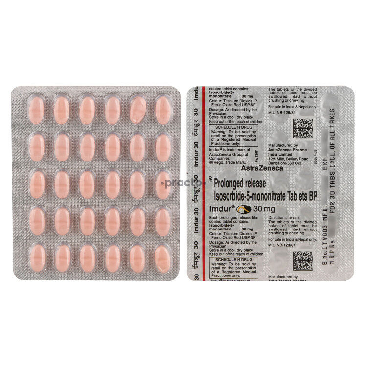 Imdur 30 MG Tablet - Uses, Dosage, Side Effects, Price, Composition ...