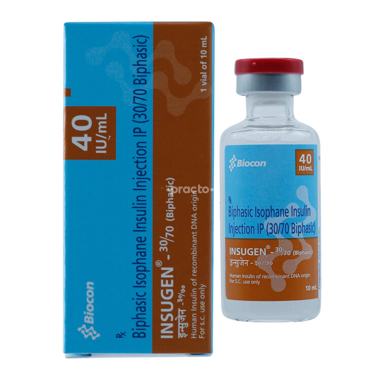 Insugen-30/70 40IU Injection - Uses, Dosage, Side Effects, Price, Composition | Practo
