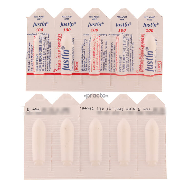 Justin 100 MG Suppository - Uses, Dosage, Side Effects, Price ...