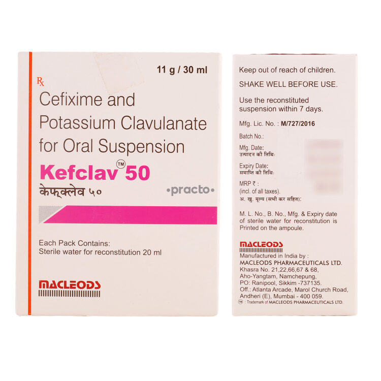 Kefclav 50 Suspension - Uses, Dosage, Side Effects, Price, Composition ...