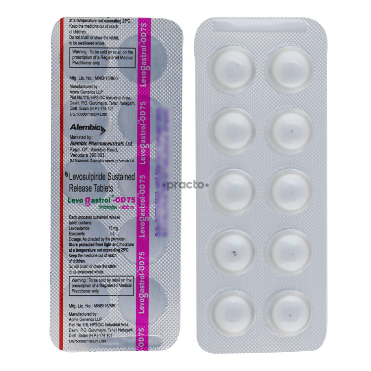 Levogastrol Od 75 MG Tablet - Uses, Dosage, Side Effects, Price, Composition | Practo