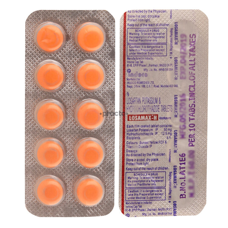 Losamax H (12.5/50 mg) Tablet - Uses, Dosage, Side Effects, Price ...