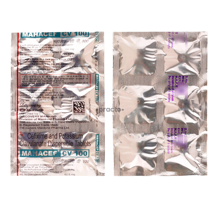 Mahacef-CV 100 Tablet DT - Uses, Dosage, Side Effects, Price ...
