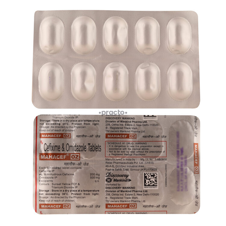 Mahacef OZ Tablet - Uses, Dosage, Side Effects, Price, Composition | Practo