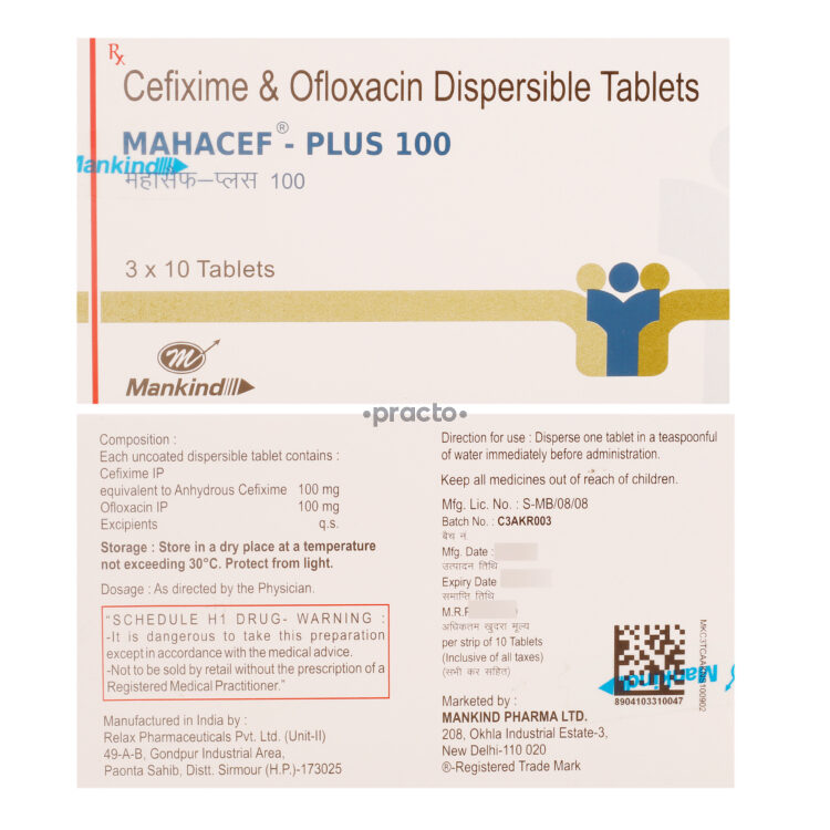 Mahacef Plus (100/100 mg) Tablet - Uses, Dosage, Side Effects, Price ...