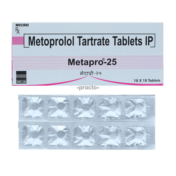 Metapro 25 MG Tablet - Uses, Dosage, Side Effects, Price, Composition ...